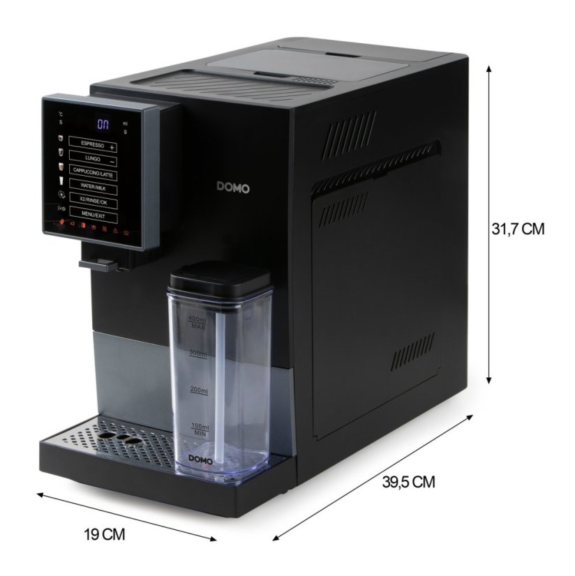 Automatický Espresso kávovar - černo šedý - Outlet - DOMO DO744K/B ...